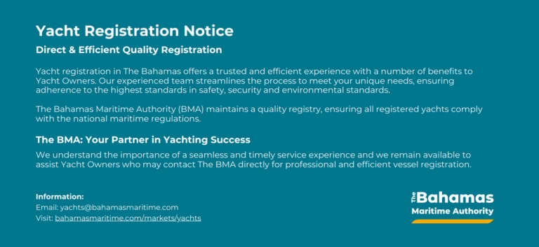 Yacht Registration Notice - Bahamas Maritime Authority